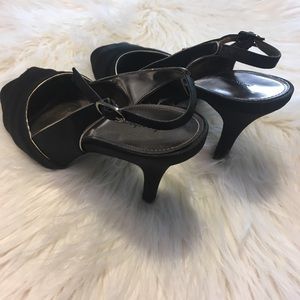 Dress Barn | Shoes | Dressbarn Black Open Toe Heels Size 75 | Poshmark